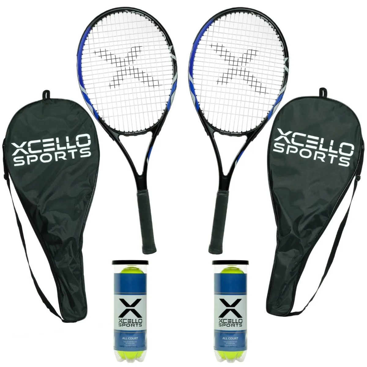 Xcello Sports 2-Player Aluminum Youth Tennis Racket Set - Noble Edge LLC